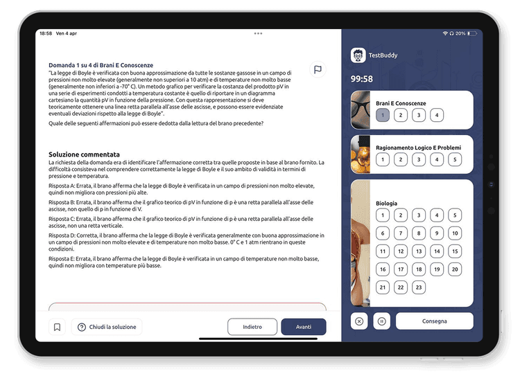 App di preparazione per test di Professioni Sanitarie - TestBuddy